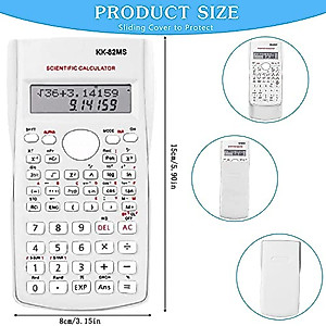 Scientific Calculators for Students, Scientific Calculator 240 Functions 2 Line 10+2 Digits, Scientific Calculators Desktop, Desk Math Calculator for School (White)