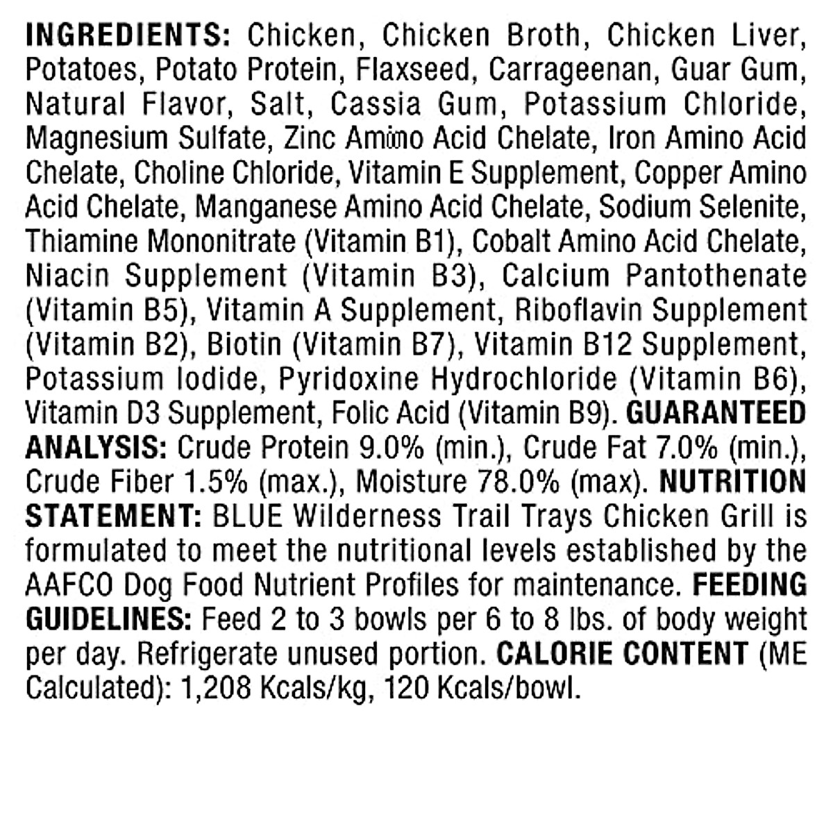 Blue Buffalo Wilderness Trail Trays High Protein, Natural Adult Wet Dog Food Cups, Chicken Grill 3.5-oz (Pack of 12)