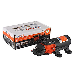 Seaflo 12V DC 1.2 GPM 35 PSI 21-Series Diaphragm Water Pressure Pump for Caravan/RV/Boat/Marine