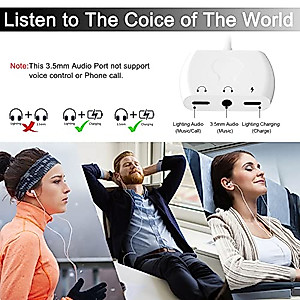 Lightning to 3.5mm Headphone Jack Audio Adapter,iPhone to 3.5mm Earphone Splitter Adapter with Charging Port,iPhone to aux adapter,Compatible With iPhone 13/12/11/X/8/8/7,Support Newest iOS 15