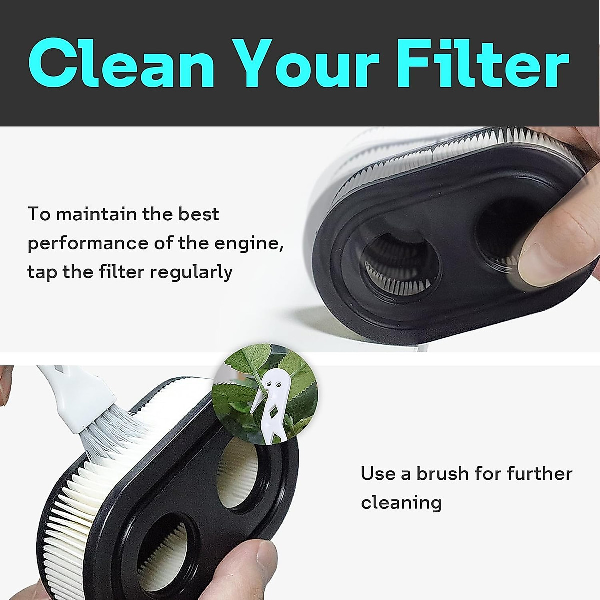 798452 334404 Lawn Mower Air filter Replacement filter,593260 air filter, suitable for 4247 5432 5432k 09P00 09P702 550E 500EX 550EX 625 575EX lawn mower series engine (8)