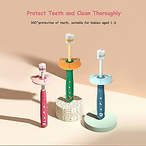 soobei Baby 360°Toothbrush Kids Toothbrush -Nanometre Materials Soft Toothbrush,Suitable for Babies and Toddlers Ages 1-6 Years (（3 Pack) Pink+Blue+Green