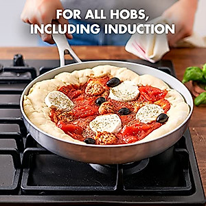 GreenPan Venice Pro Tri-Ply Stainless Steel Healthy Ceramic Nonstick 10" Frying Pan Skillet, PFAS-Free, Multi Clad, Induction, Dishwasher Safe, Oven Safe, Silver