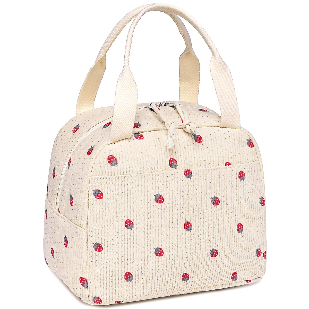 LEDAOU Lunch Box for Women Insulated Lunch Bag Corduroy Lunch Tote Bags Leakproof Cooler Lunch Case for Travel Work Picnic