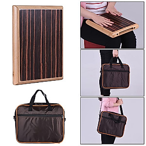 summina Compact Travel Box Drum Cajon Flat Hand Drum Percussion Instrument with Adjustable Strings Carrying Bag