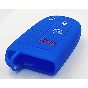 REPROTECTING Silicone Rubber Key Fob Cover Compatible with 2011-2019 Chrysler 300 Dodge Challenger Charger Dart Durango Journey Fiat 500 500L Compass Grand Cherokee Renegade M3N-40821302 M3M-40821302