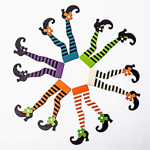 Whaline Halloween Cupcake Toppers Witch Boot Paper Cupcake Decorations for Cupcake Dish Decoration Party Supplies, 30 Pack