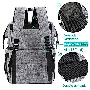 AmHoo Insulated Lunch Box Cooler Backpack Waterproof Leak-proof Lunch Bag Tote For Men Women Hiking Beach Picnic Trip with Strongest YKK Zipper Gray