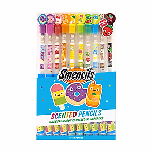 Smencils - Scented Graphite HB #2 Pencils made from Recycled Newspapers, 10 Count, Gifts for Kids, School Supplies