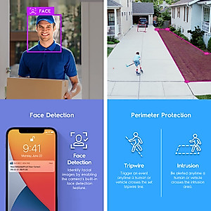 Amcrest 4K AI Bullet IP PoE Camera, 4K@30fps, 164ft Night Color Vision, Security IP Camera Outdoor, Face Detection, Human & Vehicle Detection, Built-in Siren Alarm, Built in Mic IP8M-TB2886EW-AI