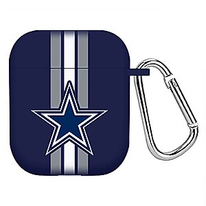 GAME TIME Dallas Cowboys HD Case Cover Compatible with Apple AirPods Gen 1&2 (Stripes)