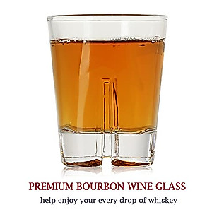 BothEarn Whiskey Rocks Glass Set of 2 - Clear Drinking Cup with Heavy Solid Base - Good for Bourbon Jack Daniels Tennessee and Scotch, 6.5 oz (185 ml)
