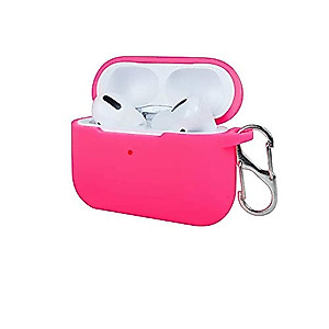 Felony Case – Soft Silicone AirPods Pro Case - Neon Pink | Shockproof, 360° Protective Apple Airpods Case Cover with Keychain | Wireless Charging Compatible with Front LED Visible