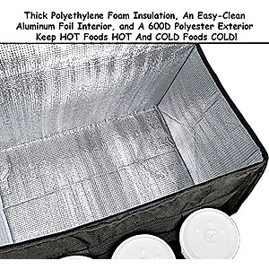 FRESHIE Insulated Food Delivery Bag with Cup Holders/Drink Carriers Premium XXL, Great for Beverages, Grocery, Pizza, Commercial Quality Hot and Cold (XL Pro)