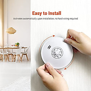 Jemay 2-in-1 Smoke and Heat Detector Alarm,Non-Disturb Mode Fire Alarms Smoke Detectors,10-Year Battery Sealed (Non-Removable),Photoelectric Sensor Alarm,with Easy Install and Test Button,AW192