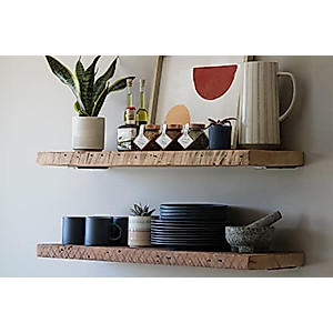 Urban Legacy Deep Floating Shelves | Reclaimed Wide Plank Barn Wood Shelves with Low Profile Brackets | High Weight Capacity (36" x 11" x 2")