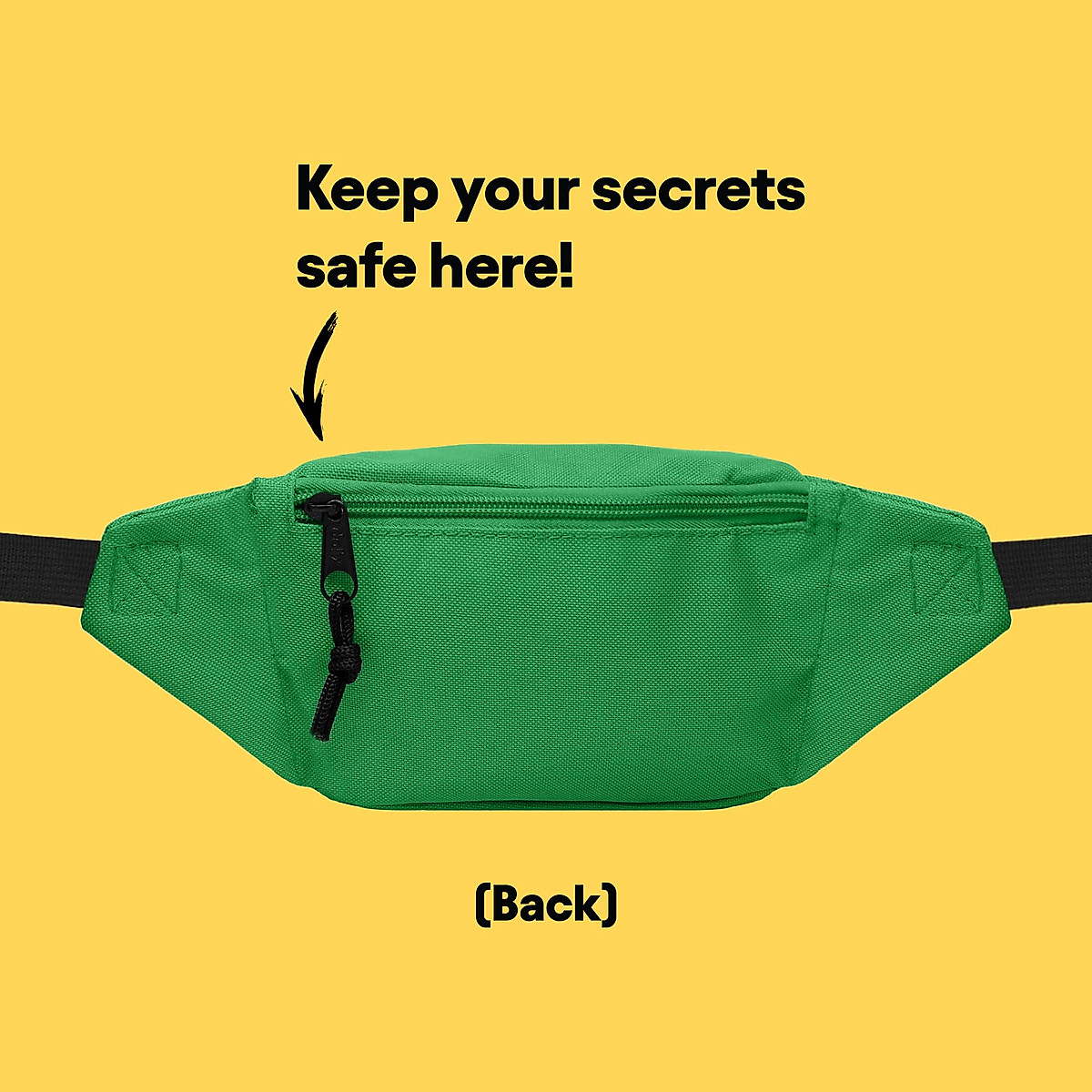 DALIX Fanny Pack w/ 3 Pockets Traveling Concealment Pouch Airport Money Bag (Green)