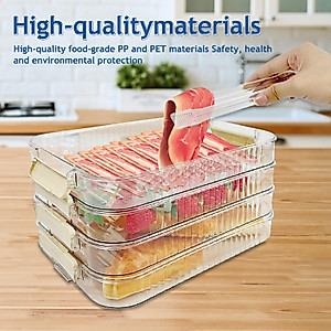 Sibosen Deli Meat Containers for Fridge and Refrigerator Organizing, With Lids - Bacon Cheese Container