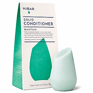 HiBAR Conditioner Bar, All Natural Hair Care, Plastic Free, Made with Eco Friendly Ingredients, Travel Size, Color Safe, Solid Sustainable Bars, Zero Waste (Maintain)