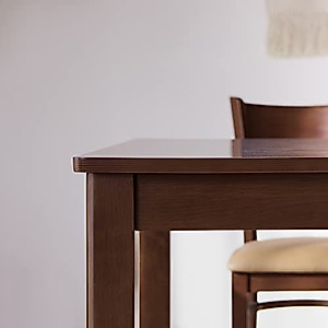 Livinia 5 Piece Cabin Wooden Dining Room Table Set with 4 Ladder Back Chairs (Walnut)