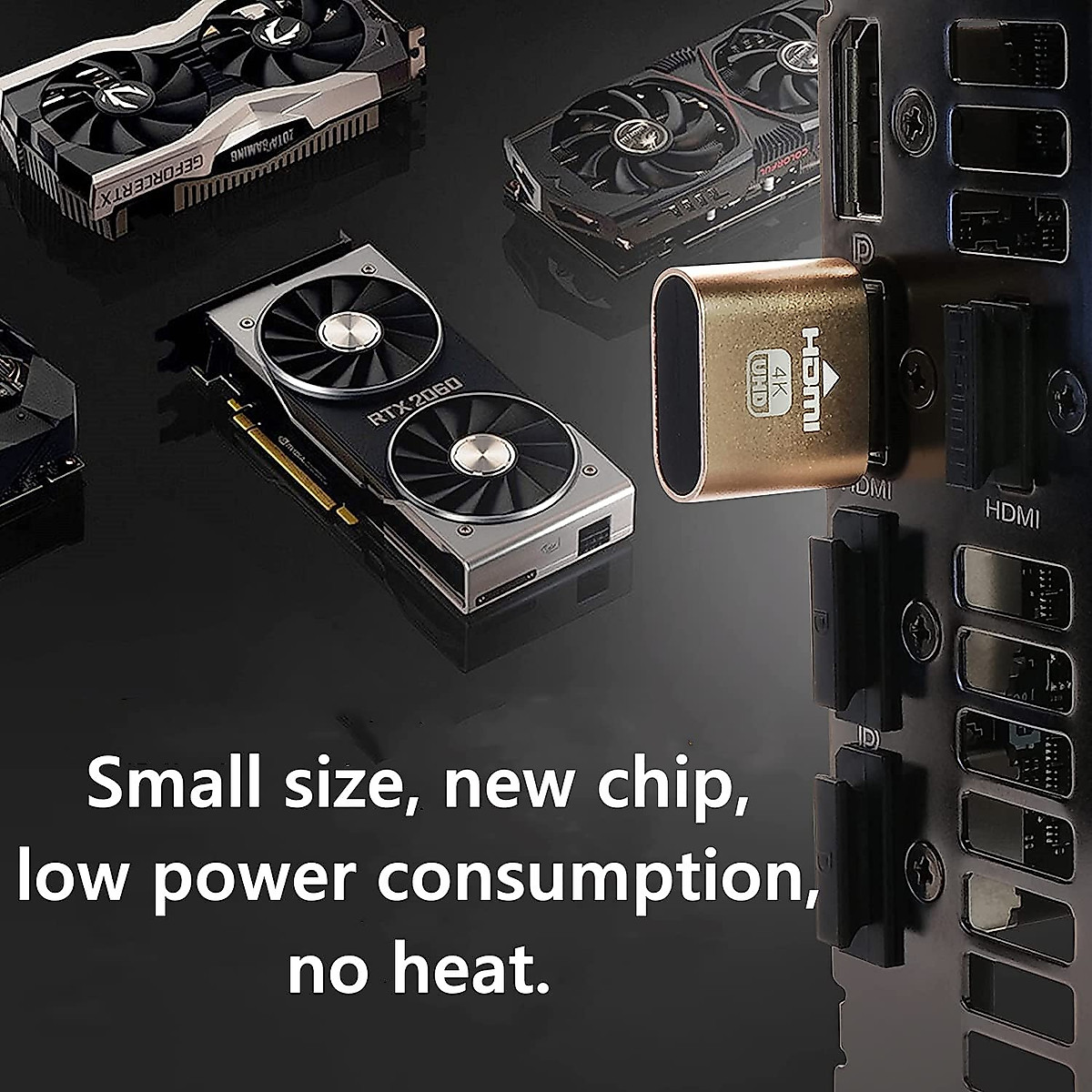 143 Graphics Card Virtual Display, Fake Load VGA Analog Camouflage HD Lock Screen Virtual Display,DispalyPort Headless Ghost Display