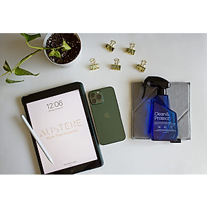 Austere V Series Clean & Protect Screen Cleaner Spray & Wipe Kit, 230mL + Dual-Sided Polish Cloth, Ammonia-Free LED, LCD, OLED, Computer Monitors, Laptop, iPhone, iPad, TV Cleaner- Eliminates Static