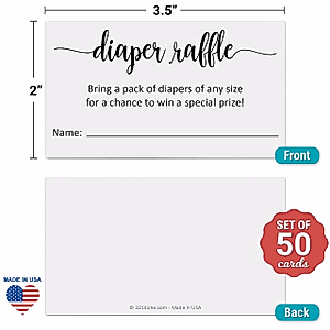 321Done Baby Shower Bundle: Diaper Raffle and Advice for Mom-to-Be - White