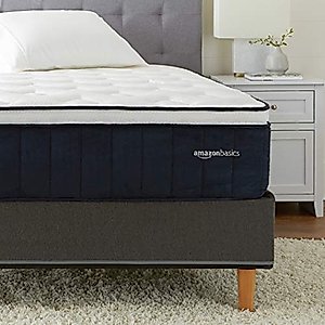 Amazon Basics Signature Hybrid Eurotop Mattress - Medium Feel - Energex™ foam for Deeper Support - Cool to Touch top Fabric - CertiPUR-US Certified - 13.5-inch, Full