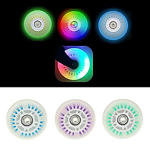 Gaweb Skating Shoes Wheels,4Pcs 76/80mm Skating LED Luminous Flashing Inline Roller Skates Shoes Wheels Multicolor 76mm