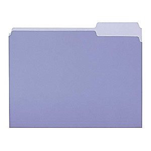 Amazon Basics File Folders, Letter Size, 1/3 Cut Tab, Lavender, 36-Pack