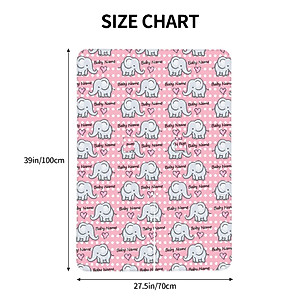 Personalized Elephant Baby Car Seat Canopy for Baby with Name, Custom Light Weight Minky Pink Covers for Baby Kids Girl, Nursing Breastfeeding Stroller Cover Canopies for Newborn