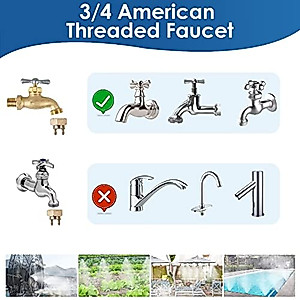 2023 New Upgrade Drip Irrigation Kit, 66FT/20M Garden Watering System, Greenhouse Patio Automatic Irrigation Kits with Double-way Brass Threaded Connector & 2PCS Switch Valve for Easy Install Control - 1/4 inch Tube