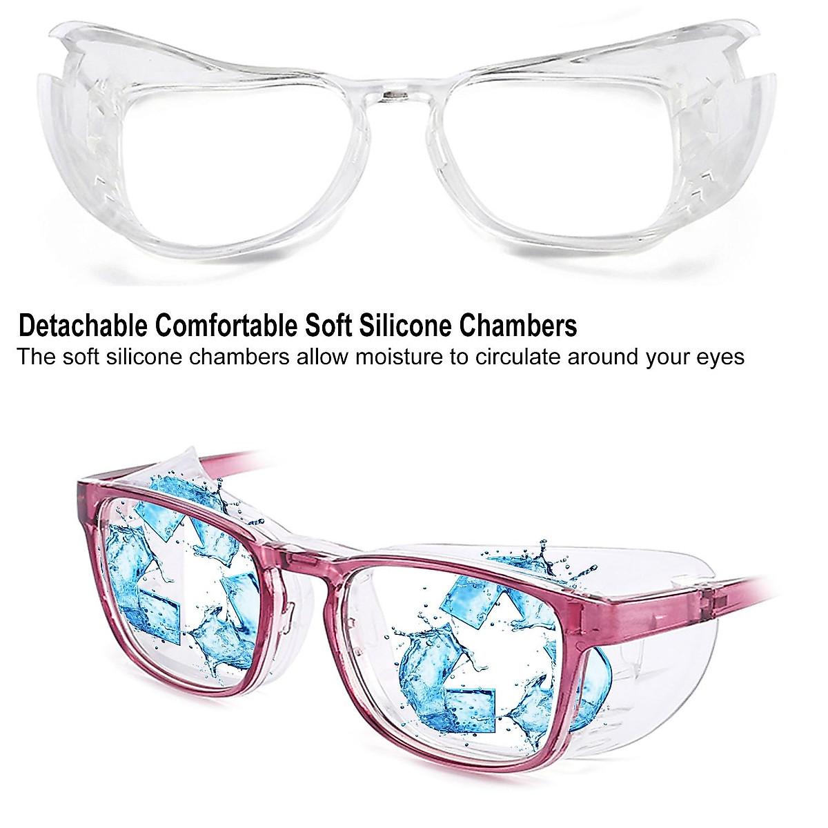 cosycare Hydrating Dry Eyes Glasses with Soft Silicone Moisture Chambers and Moisture Circulation Pad for Dry Eyes Symptoms (Dark)