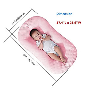 Loevin Baby Nest Sleeping for Baby in Bed,Baby Lounger for Newborn Portable,Washable Newborn Lounger for Boys & Girls 0-12 Months,Doudou Pink