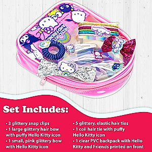 Hello Kitty and Friends Mini Backpack Hair Accessories Gift Bag Set includes for Kids Girls, Ages 3+ perfect for Birthdays, Parties, Sleepovers & Makeovers