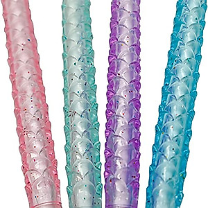 Maydahui 12PCS Cute Mermaid Shape Rollerball Pen Fish Pens Creative Crystal Flash Powder Starfish Pendant Signature Pen Black Gel Ink Design for Girls Women Student Valentine's Day