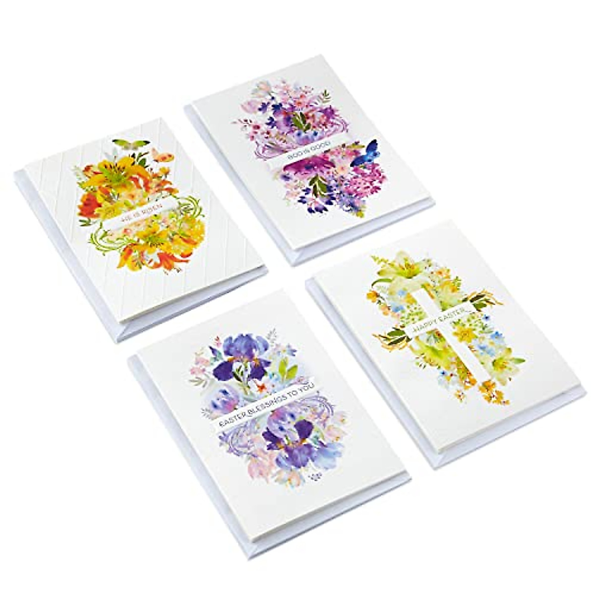 Hallmark Religious Easter Cards Assortment, Painted Flowers (16 Cards with Envelopes)