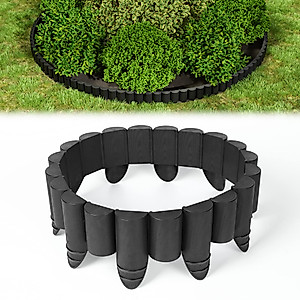 Plastic Lawn Edging Stone Look Garden Borders Flower Bed Borders Palisades, 4 PCS