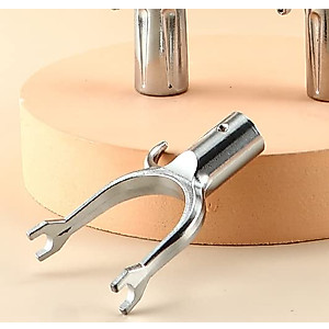 1 Piece U-Shaped Metal Utility Hook for Closet Pole Metal Hook for High Reach Pole Closet Pole Replacement Hook Long Reach Stick Replacement Metal Fork, for 19mm Diameter Pole, Silver