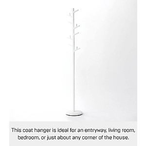 Yamazaki Home Coat Rack Tree/Standing Coat and Hat Hanger Steel One Size White