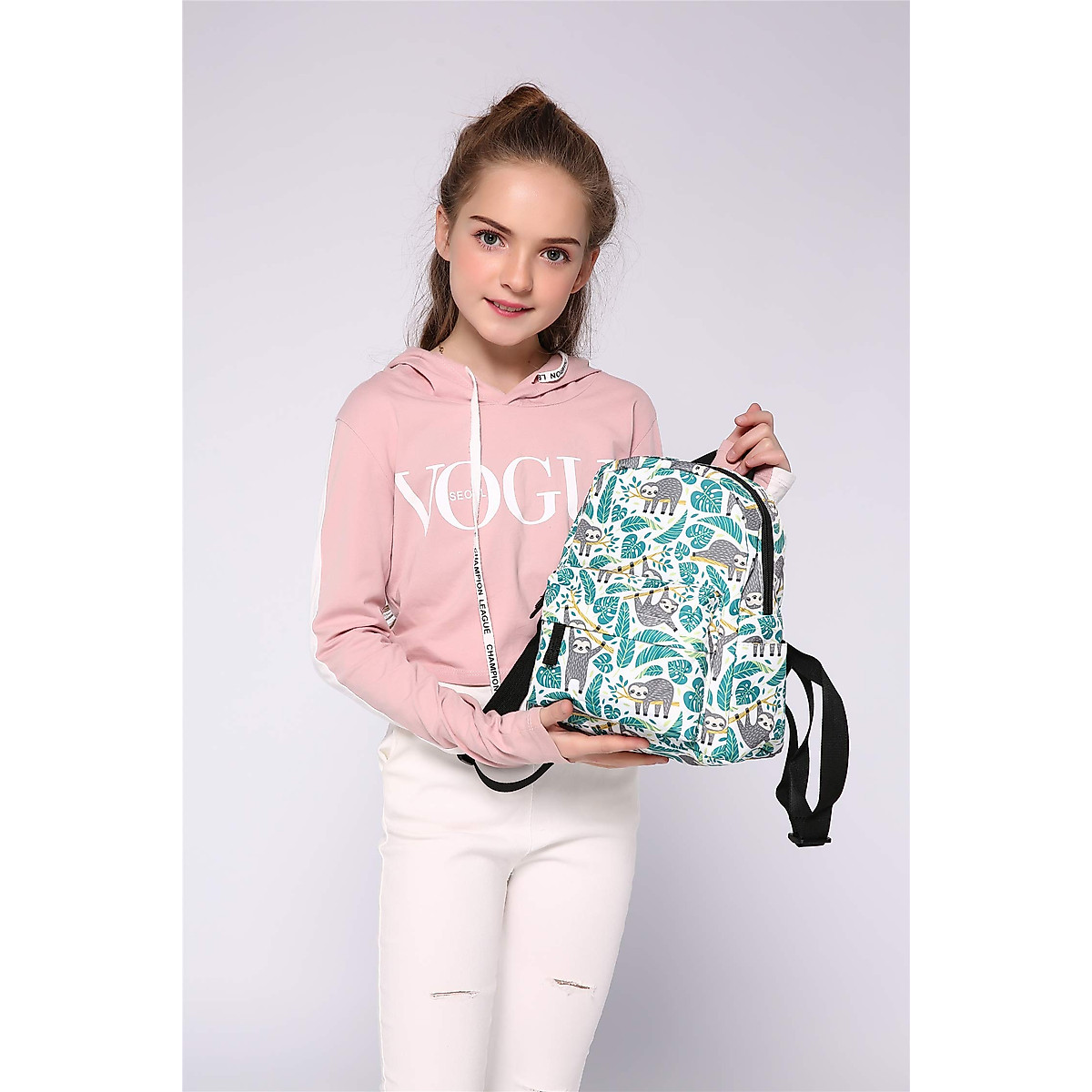 LOOMILOO Small Backpack for Women Sloth Mini Backpack Kids Backpack for Young Girls (sloth)