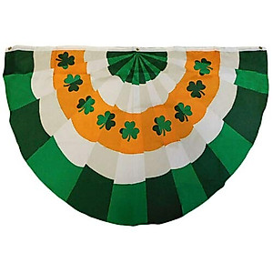 St Patricks Day Bunting Flag 3x5 ft Irish Ireland Green Shamrock Pats Decoration