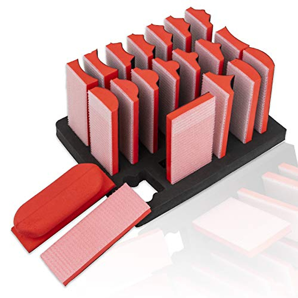 20pc Hand Sanding Block Set - Hook and Loop Interchangeable Assorted Shapes