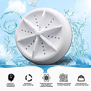 Zunate Mini Washing Machine, Washing Machine, Automatic Compact Laundry Machine for Trip, Apartment(white, 4-speed adjustment)