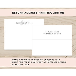 Monogram and Modern Personalized Stationery Note Cards with Envelopes