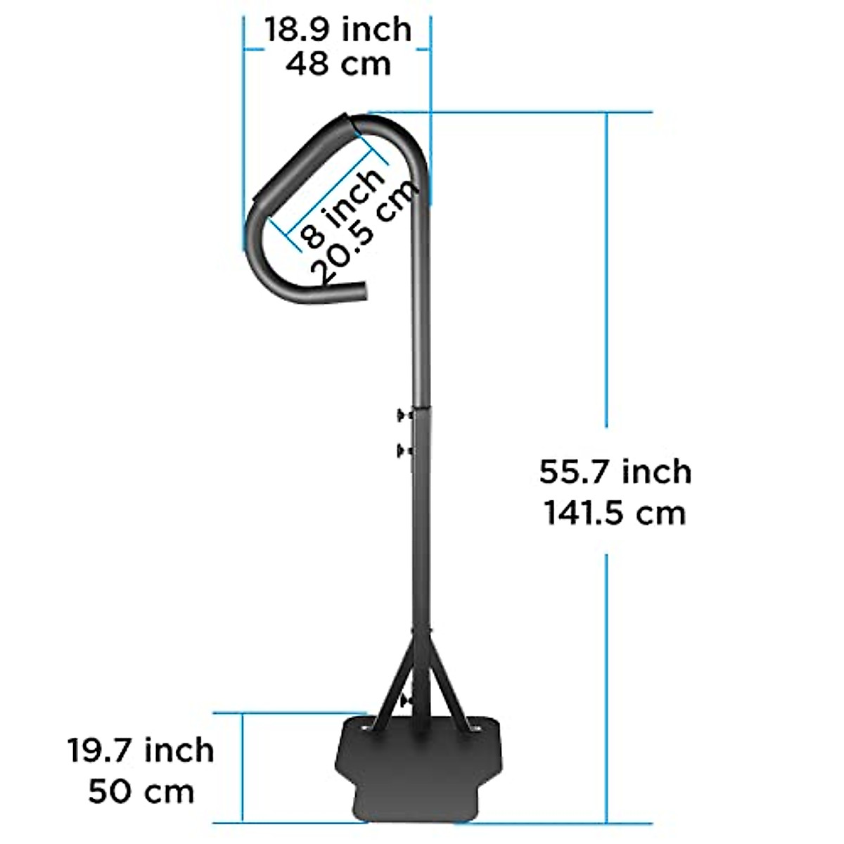 IHAYNER Hot Tub Handrail 56x19 Inch Spa Side Handrail 600LBS Capacity Spa Step Hot Tub Black Heavy Iron Spa Side Step with Slide-Under Mount Base