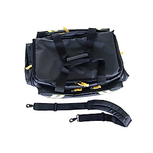 LINE2design EMS Oxygen Bag - Portable Deluxe O2 Supplies with Shoulder Strap - Paramedic Medical Ambulance Gear - Black