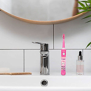 OJV 8620 Musical Electric Toothbrushes for Kids Children, 3 Modes 2 Min Timer, 6 Bristles Rechargeable Power Smart Sonic Music Play Song Toothbrush for Girls Age 3-14 with Wall Mounted Holder (Pink)