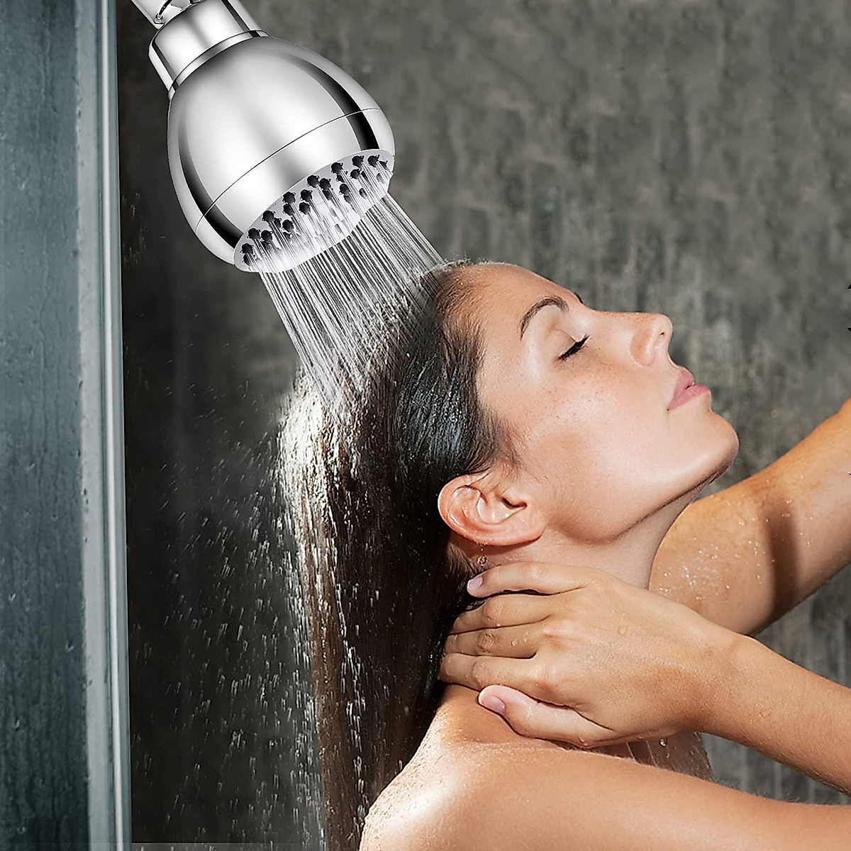 HandyCondo High Pressure Shower Head 3 Inch | Showerhead Is Perfect For Homes With Low Water Pressure | Leakproof Fixed Shower Heads With Angle-Adjustable Swivel Ball [chrome]