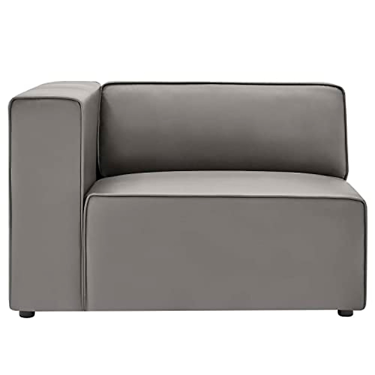 Modway Mingle Vegan Leather 8-Piece Sectional Sofa Set, Gray